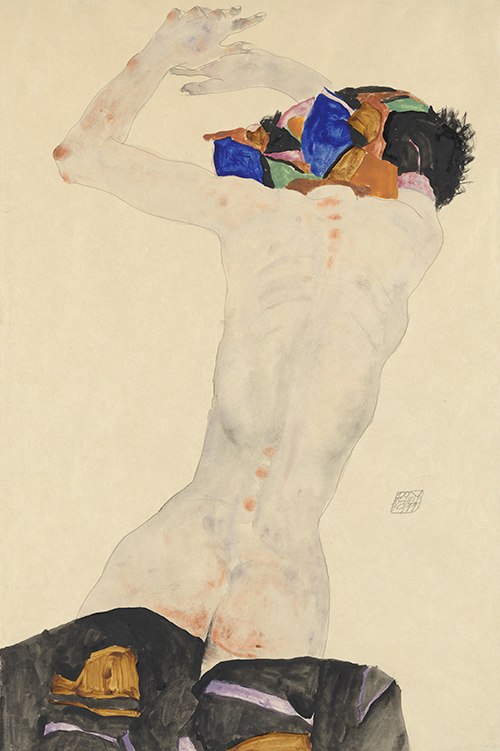 Back Nude with Colorful Cloth (1911)