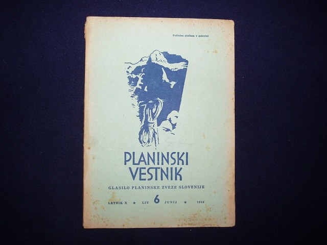 Planinski Vestnik,Glasilo PZS,1954,broj 6.