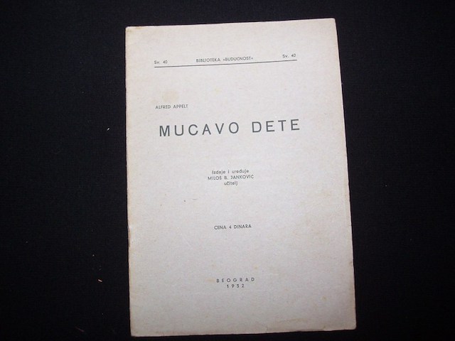 Mucavo dete,Alfred Appelt,1932