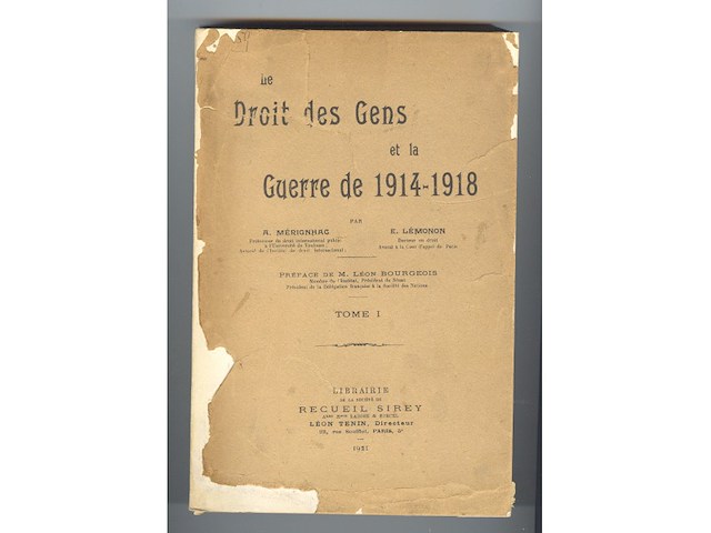 Le Droit des Gens  et la GUERRE de 1914-1918