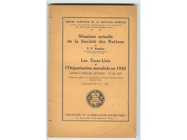 Situation actuelle de la Cociete des Nations,1935