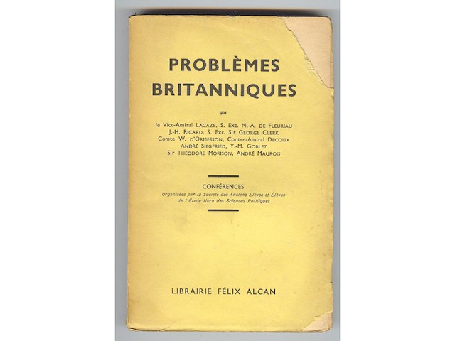 Problemes Britanniques,Paris 1936