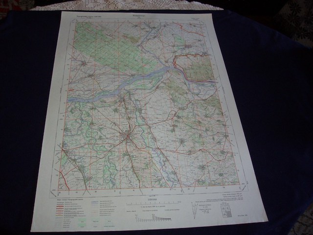 Požarevac,topografska karta,1:100.00,VGI,1986