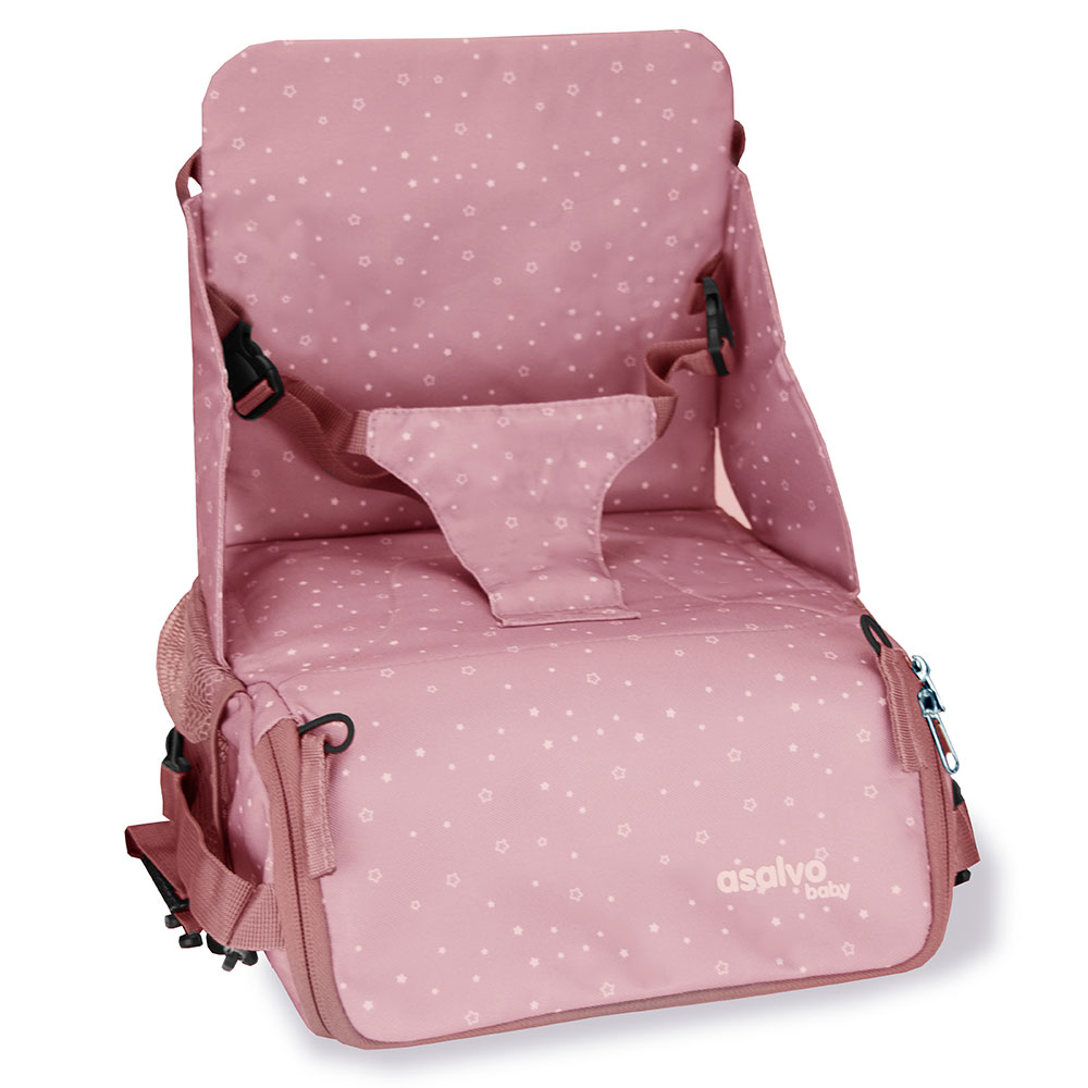 Asalvo torba i stolica za hranjenje Go anywhere booster Humus Pink 20741