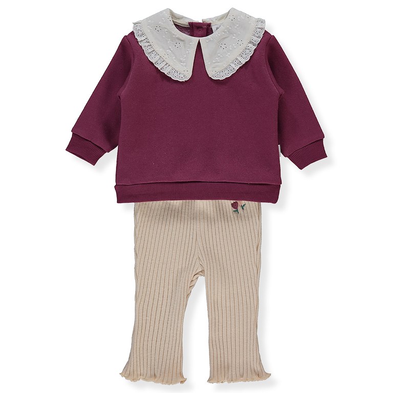 Bebetto dvodelni komplet za bebe devojcice bordo Z24K4505