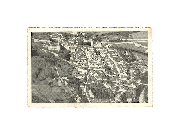 Skofja Loka,panorama,cb razglednica,1947.