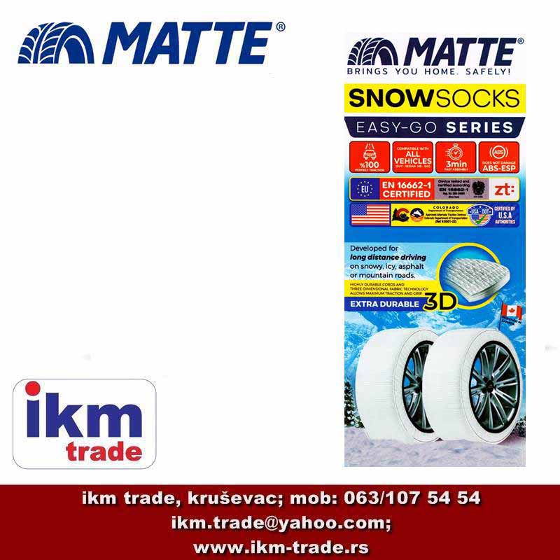 MATTE SNOW SOCKS EASY – GO SERIES – WHITE – čarape za sneg – bele – veličina S