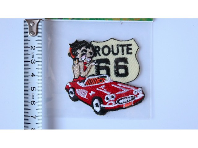 Betty Boop Route 66 Amblem Zakrpa prišivak