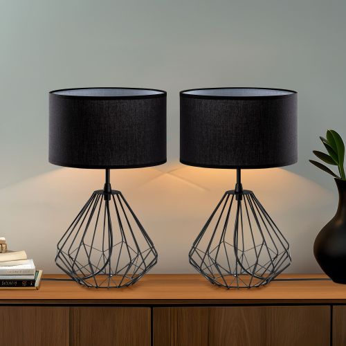 Diamond - S-705 - Set Black Table Lamp Set (2 Pieces)