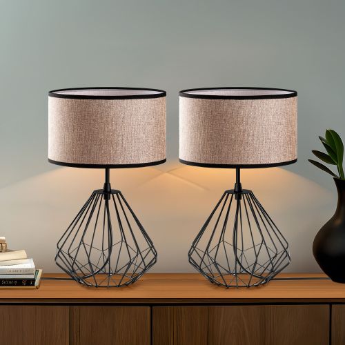 Diamond - S-707 - Set Black Table Lamp Set (2 Pieces)