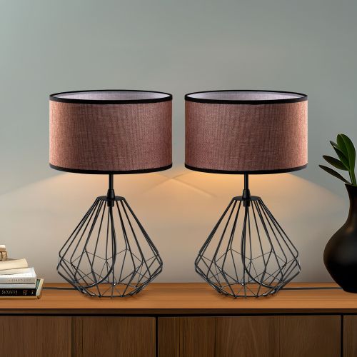 Diamond - S-708 - Set Black Table Lamp Set (2 Pieces)