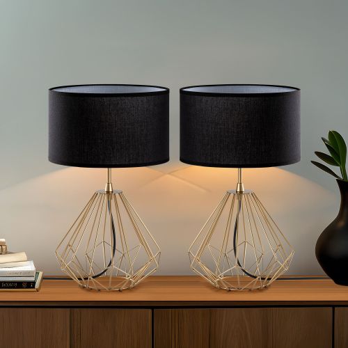 Diamond - S-710 - Set Gold Table Lamp Set (2 Pieces)