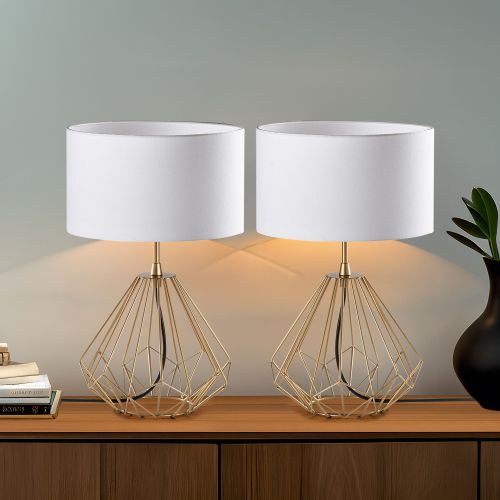 Diamond - S-711 - Set Gold Table Lamp Set (2 Pieces)