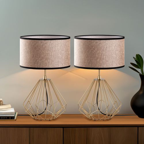 Diamond - S-712 - Set Gold Table Lamp Set (2 Pieces)