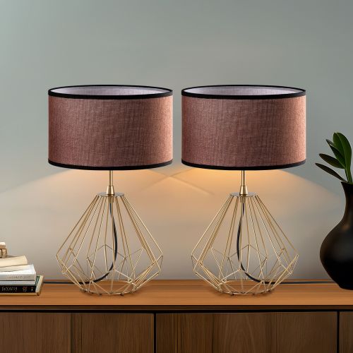 Diamond - S-713 - Set Gold Table Lamp Set (2 Pieces)