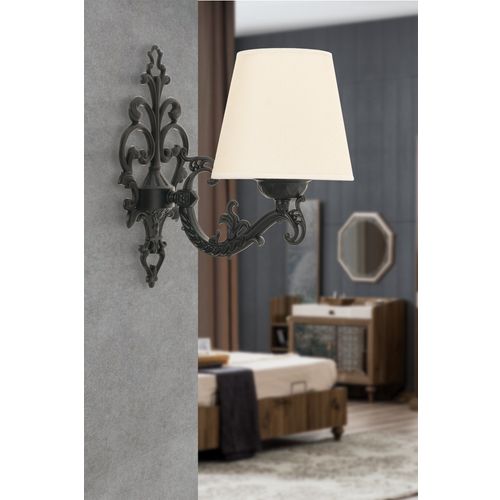 Claire - Cream, Black Cream Black Wall Lamp