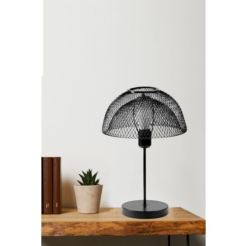 Lungo Siyah Ufo Başlıklı Masa Lambası Black Table Lamp