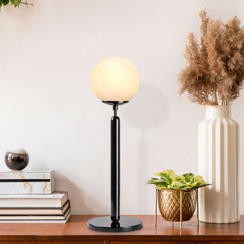 King - 11461 Black Cream Table Lamp