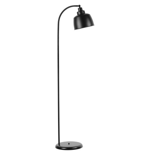 Azra Siyah Siyah Huni Başlıklı Lambader Black Floor Lamp