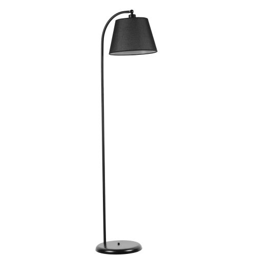 Azra Siyah Pramit Hasır Siyah Abajurlu Lambader Black Floor Lamp