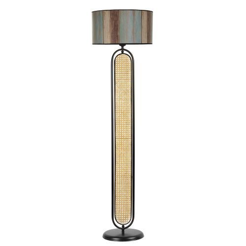 Belinda Siyah Silindir Renkli Lambader Multicolor Floor Lamp