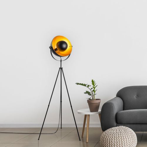 Mixed - 11516-US Black Gold Floor Lamp