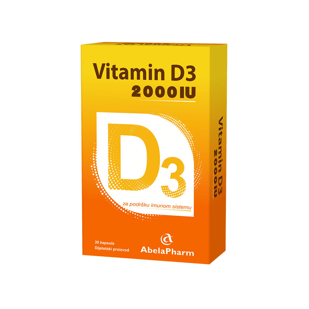 ABELA PHARM VITAMIN D3 2000 IJ, 30 KAPSULA