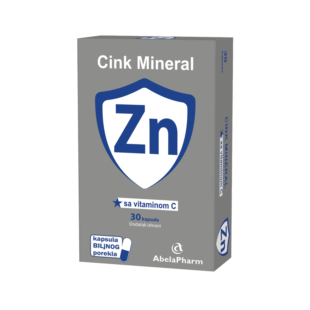 CINK MINERAL® ZN SA VITAMINOM C, 30 KAPSULA