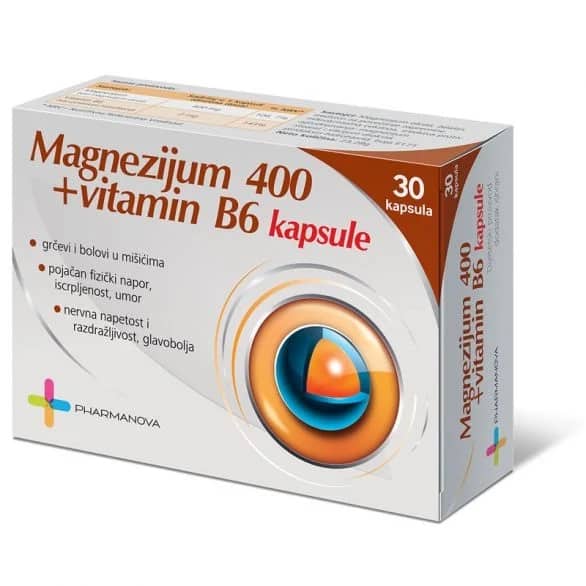 Magnezijum 400 + vitamin B6 30 kapusla