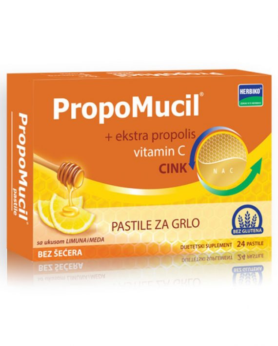 PROPOMUCIL®  PASTILE MED I LIMUN, 24 PASTILE