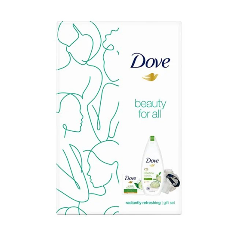 DOVE FRESH SET (SHOWER GEL+SAPUN+PUFNA)