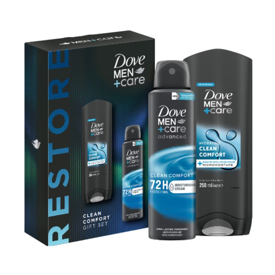 DOVE MEN CLEAN COMFORT SET (SHOWER GEL+DEO)