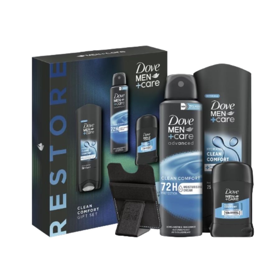 DOVE MEN RESTORE CLEAN COMFORT SET (DEO+STICK+FUTROLA ZA TELEFON)