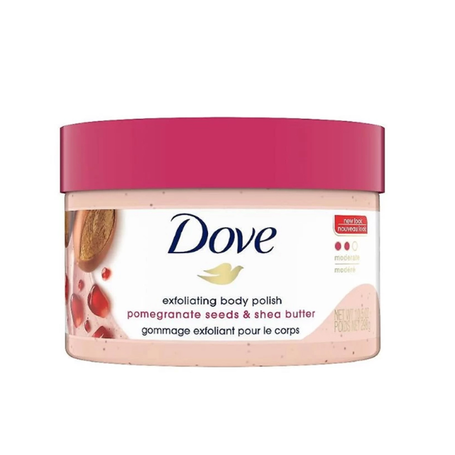 DOVE POMEGRANATE SEEDS&SHEA BUTTER PILING ZA TELO 298G