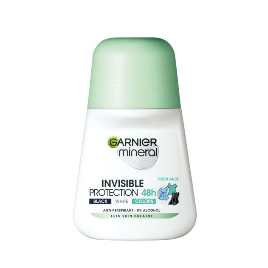 GARNIER INVISIBLE PROTECTION BLACK,WHITE&COLORS FRESH 48H ROLL ON 50ML