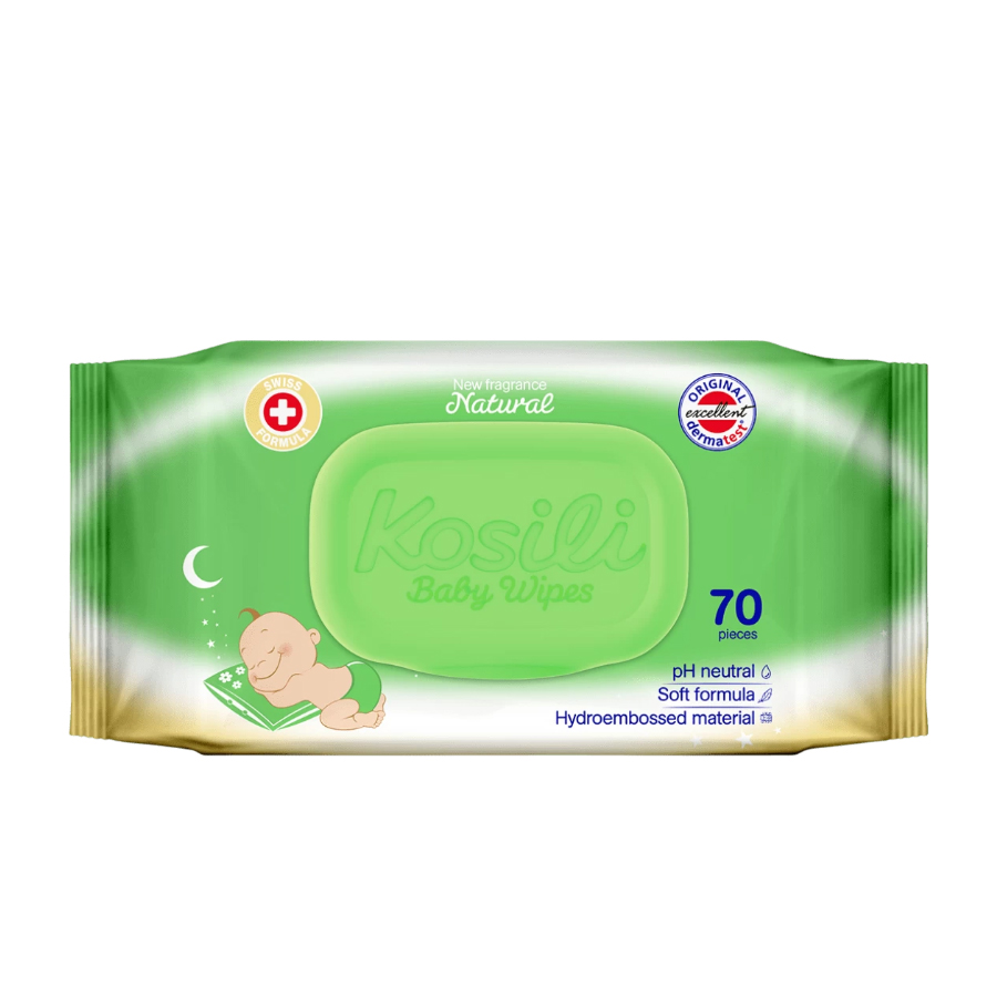 KOSILI NATURAL ZELENE SA POKLOPCEM VLAŽNE MARAMICE BABY 70 KOM