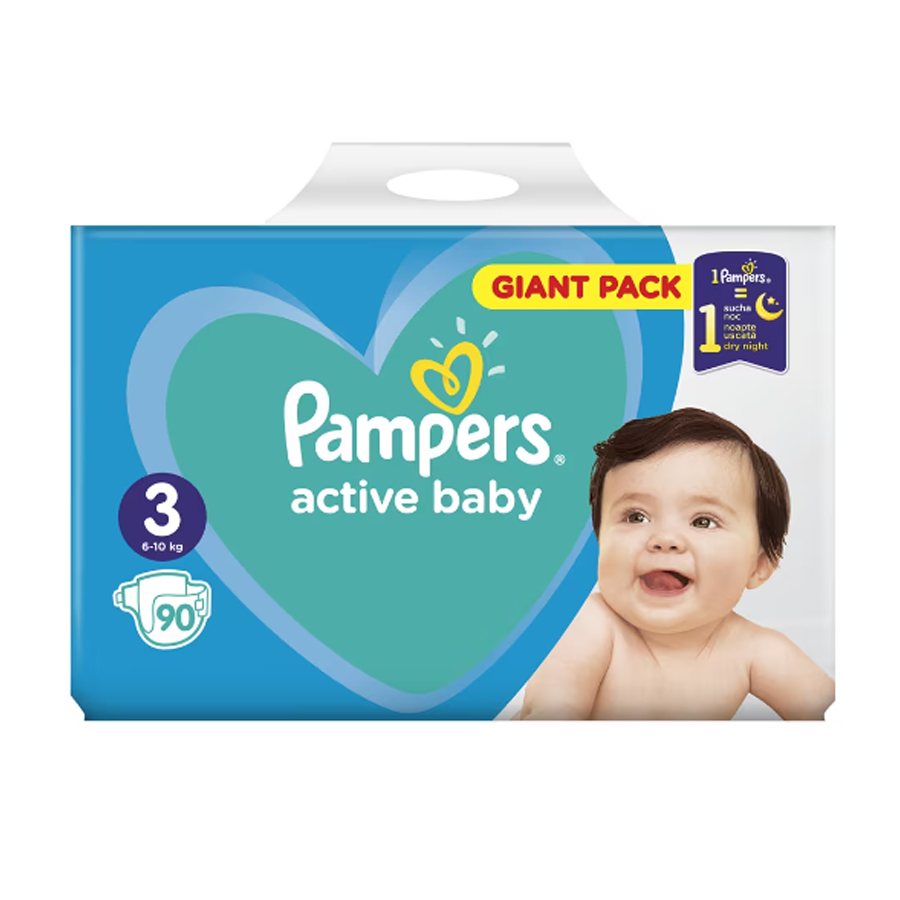 PAMPERS ACTIV BABY GIANT PACK 3 PELENE 90/1