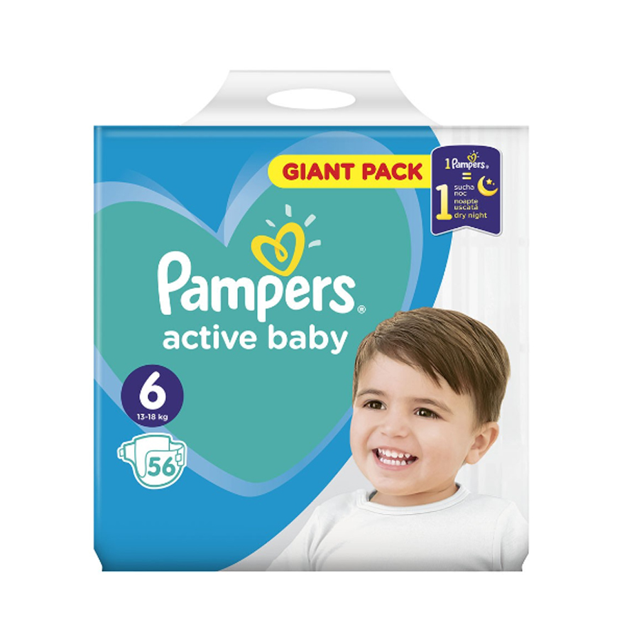 PAMPERS ACTIV BABY GIANT PACK 6 PELENE 56/1