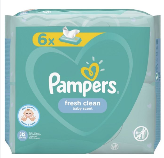 PAMPERS FRESH CLEAN VLAŽNE MARAMIE 6X52/1