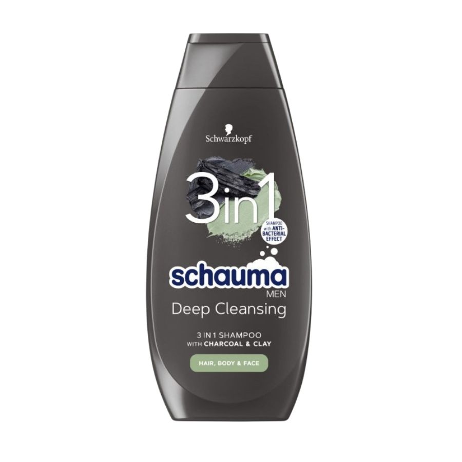 SCHAUMA MEN CHARCOAL+CLAY 3IN1 ŠAMPON ZA KOSU 400ML