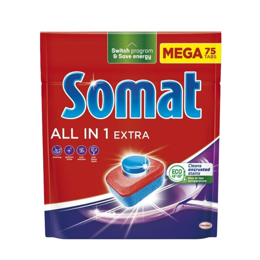 SOMAT ALL IN ONE EXTRA TABLETE ZA MAŠINSKO PRANJE SUĐA 75 KOM