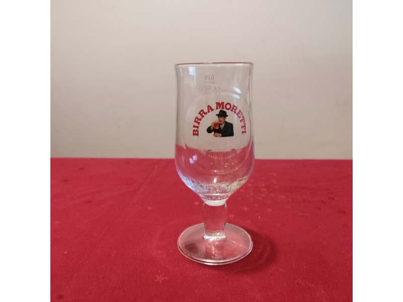 Čaša 0.25 Birra Moretti sa stopicom