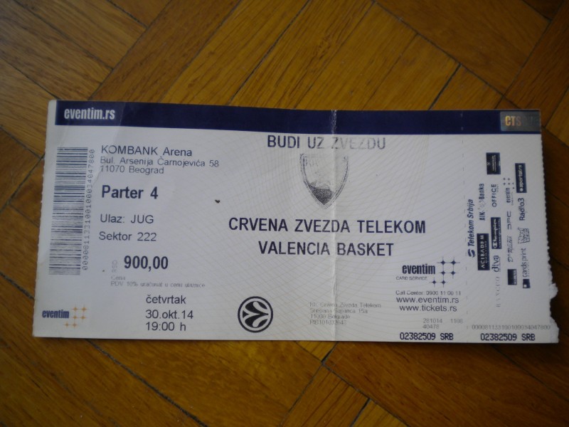 KK CRVENA ZVEZDA - VALENCIA BASKET 30. 10. 2014.