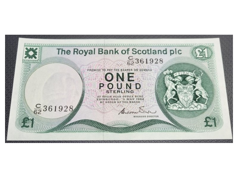 Skotska 1 pound 1982 UNC