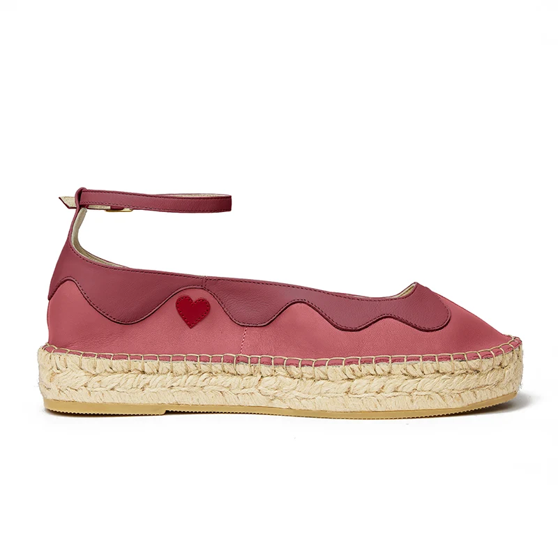 Burst of Love Espadrilles – Punch and peony nappa leather