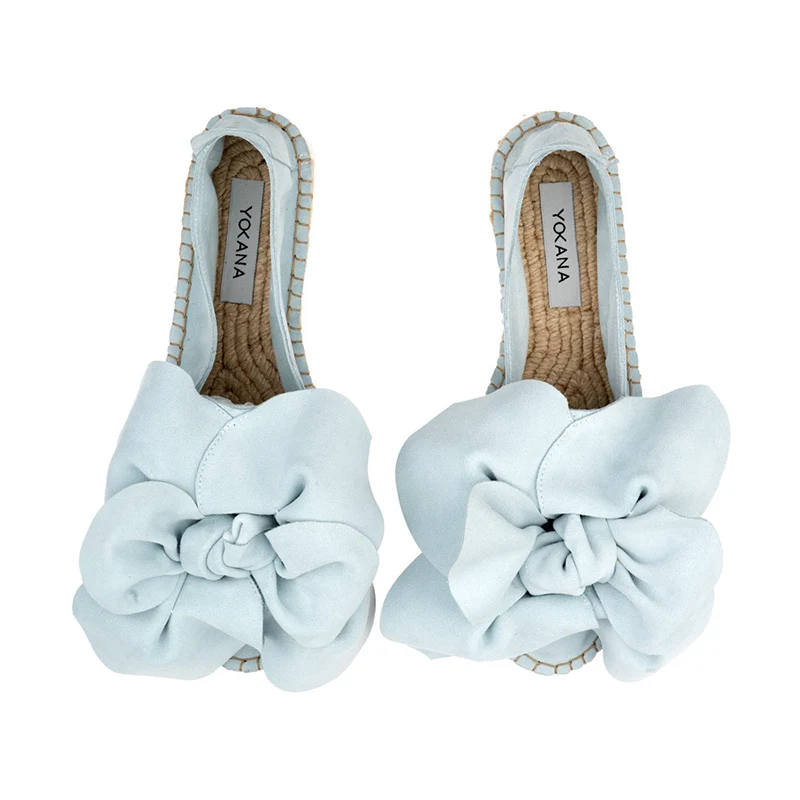 Yokana’s Flower espadrilles – Pastel suede leather