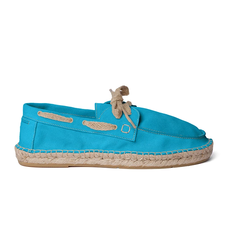 Men’s boat shoe espadrilles – Atlas suede leather