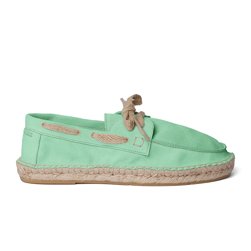 Men’s boat shoe espadrilles – Aventurine suede leather