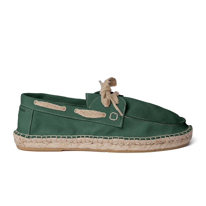 Men’s boat shoe espadrilles – Basilico suede leather