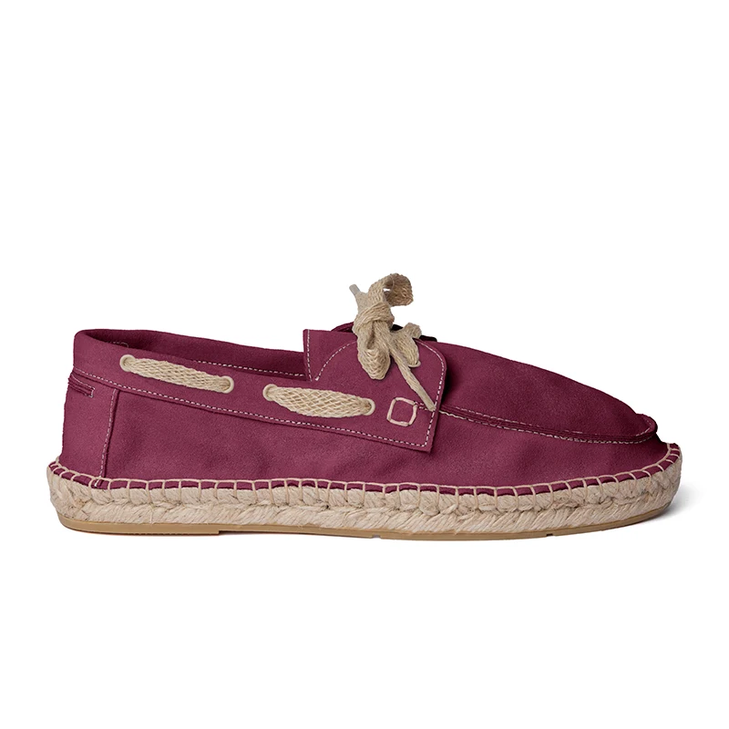 Men’s boat shoe espadrilles – Cardinal suede leather